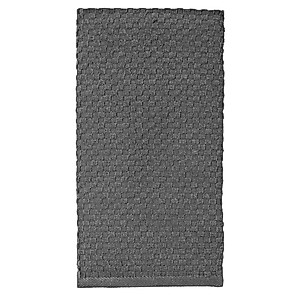 COTTON CRAFT Amazing Kitchen Towels - Set of 8 Terry Towel - 100% Cotton Euro Café Waffle Weave Dish Towel Set - Soft Absorbent Quick Dry Low Lint Reusable Pantry Bar Cleaning Cloth - 16x28 - Charcoal