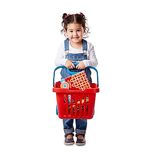 Melissa & Doug Fill and Roll Grocery Basket Play Set With Play Food Boxes and Cans (11 pcs), Frustration-Free Packaging)