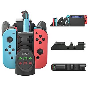 Charging Dock for Nintendo Switch, Charging Station for Nintendo Switch Joy Cons and Nintendo Switch Pro Controllers with LED Indicator