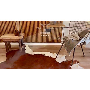 Cowhides Rug 7x6.5 Hereford Natural Leather