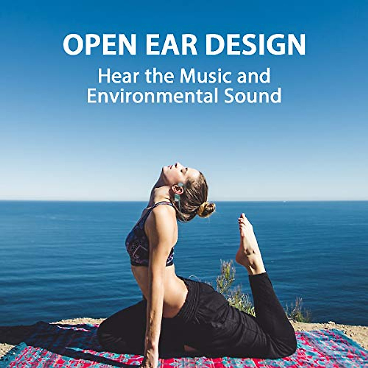 IFECCO Bone Conduction Headphones, Open Ear Wireless Headphones Bluetooth 5.0 with Mic, Waterproof IPX6 Ultra-Lightweight Sport Headsets for Jogging Running Driving Cycling(Green)