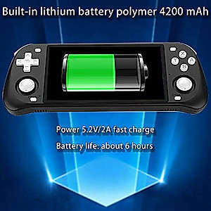 Diketigeey RGB10 MAX 2 Handheld Game Console 5 Inch IPS Screen Open Source with 16+128G TF Cards 17000 Games 64Bit PS1 PCE 6 Hours Battery Life Open Source Linux System Game Player (Black)