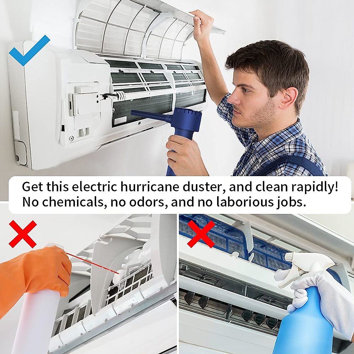 Compressed Air Duster, Electronic Air Duster, Portable 40000 RPM Cordless Dust Blower, 6000mAh Battery Air Can Duster, Powerful Computer Keyboard Cleaning Air Spray, Rechargeable Electric Canned Air