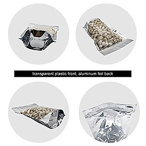 GooGou Resealable Zip Mylar Bag Food Storage Aluminum Foil Bags Smell Proof Pouches 6.3x9.4" 100pcs