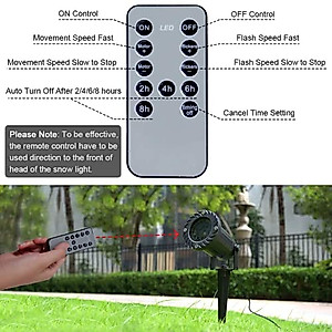 Christmas Clearance White Snowflake Outdoor Projector Light Waterproof with Remote Decorative Snowfall Lighting for Xmas/Party/House