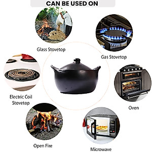 Ancient Cookware, Stew Chamba Clay Pot, Large 6 quarts