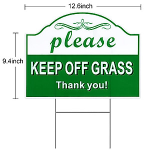 MUXYH 2 Pack Keep Off Grass Sign, Keep Dogs Off Sign for Lawn, 12.6"X9.4" Corrugated Plastic Double Sided with Metal Wire H-Stakes- Stay Off Grass Signs