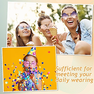 Fiada 16 Pcs Irregular Rimless Sunglasses Rectangle Star Cloud Flame Butterfly Shaped Heart Sunglasses Frameless Disco Glasses Party Favors Photo Props for Women Men Costume Unisex