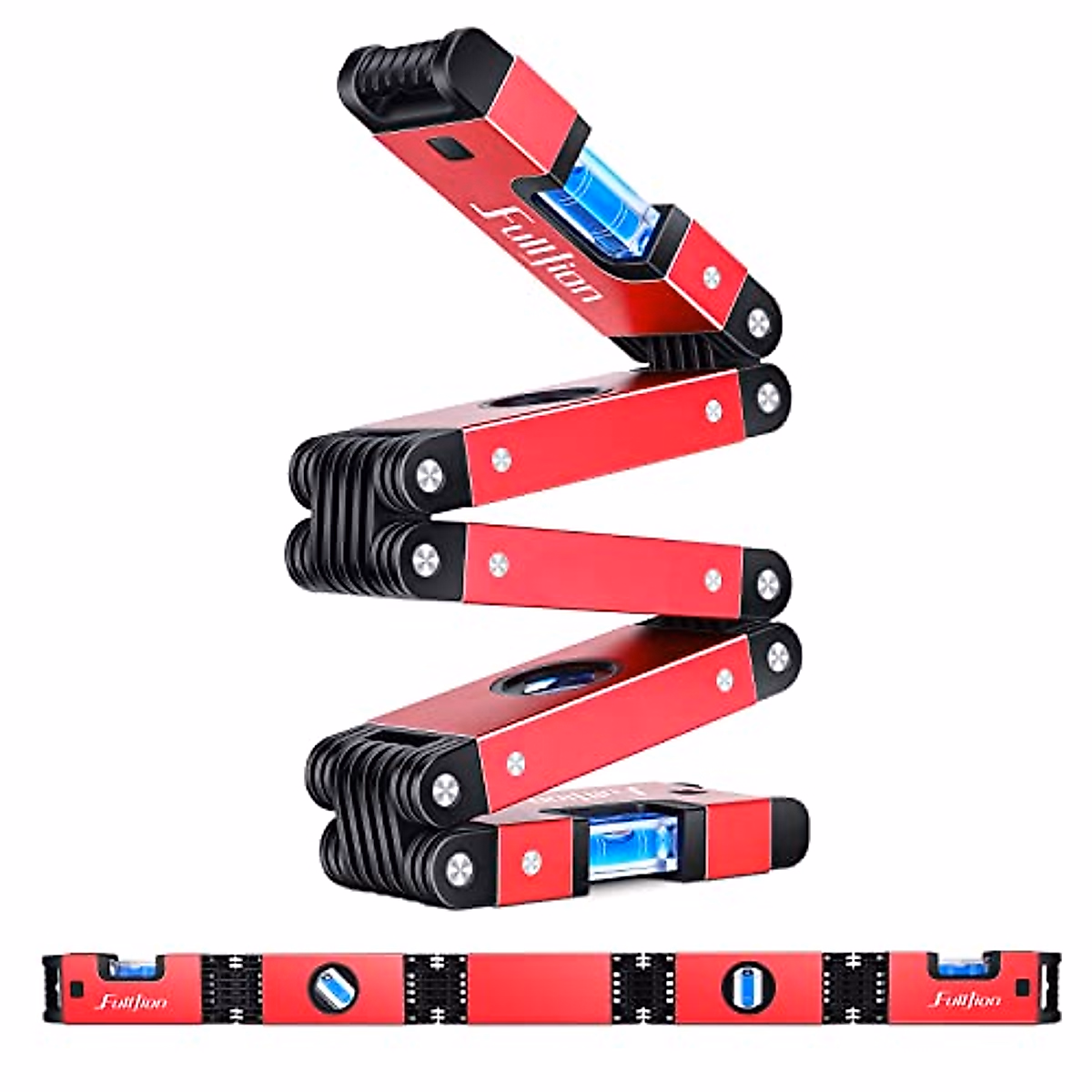 Fulljion Foldable Level, Multi-function Level Measuring Tool,28 Inch Magnetic Level tool with Easy to Read Level Bubbles,Precise Leveling Drop-proof Construction Tool for Carpenters,Woodworkers,Homes