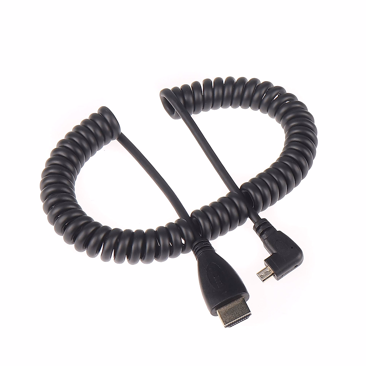 Fotga 2M/6.5ft Extendable Male Micro HDMI to HDMI High Speed 4K HDMI Spring Cable Cord,1080P,Gold Connector for DSLR Video Camera Field Monitor,Smartphone,PC Laptop TV Projector