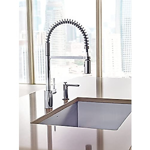 Moen Align Chrome One-Handle Pre-Rinse Spring Pulldown Kitchen Faucet with Pull Down Sprayer and Power Boost, Single Hole Kitchen Sink Faucet, 5923