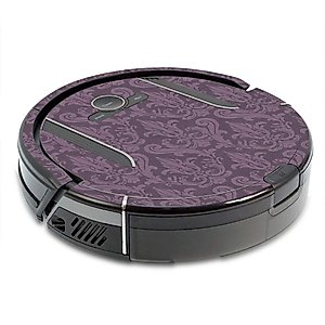 MightySkins Skin Compatible with Shark Ion Robot R85 Vacuum Minimal Cover - Plum Damask | Protective, Durable, and Unique Vinyl wrap Cover | Easy to Apply, Remove, and Change Styles | Made in The USA
