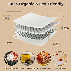 Nacterra 10 Pack Bees Wax Wraps Reusable, Organic Beeswax Wraps for Food, Eco-friendly Beeswax Food Wrap for Bread. Bowl Cover and Produce, Beeswax Sandwich Wraps - 3L, 3M, 4S, Strawberry Pattern