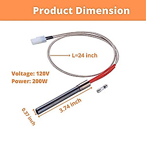 Hot Rod Ignitor Replacement for Pellet Grills - Fire Works Igniter Kit Compatible with Pit Boss 700 700FB 70112 820 820D 820Pro BBQ Grills, Camp Chef Wood Pellet Grills, Traeger Wood Pellet Grills