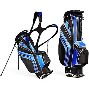 Mayjooy Golf Stand Bag, Portable Carry Golf Bag w/Ergonomic Dual Straps & 6 Way Top Divider, Lightweight Carry Organizer Pocket w/Umbrella Ring, Ideal for Men & Women (Blue)