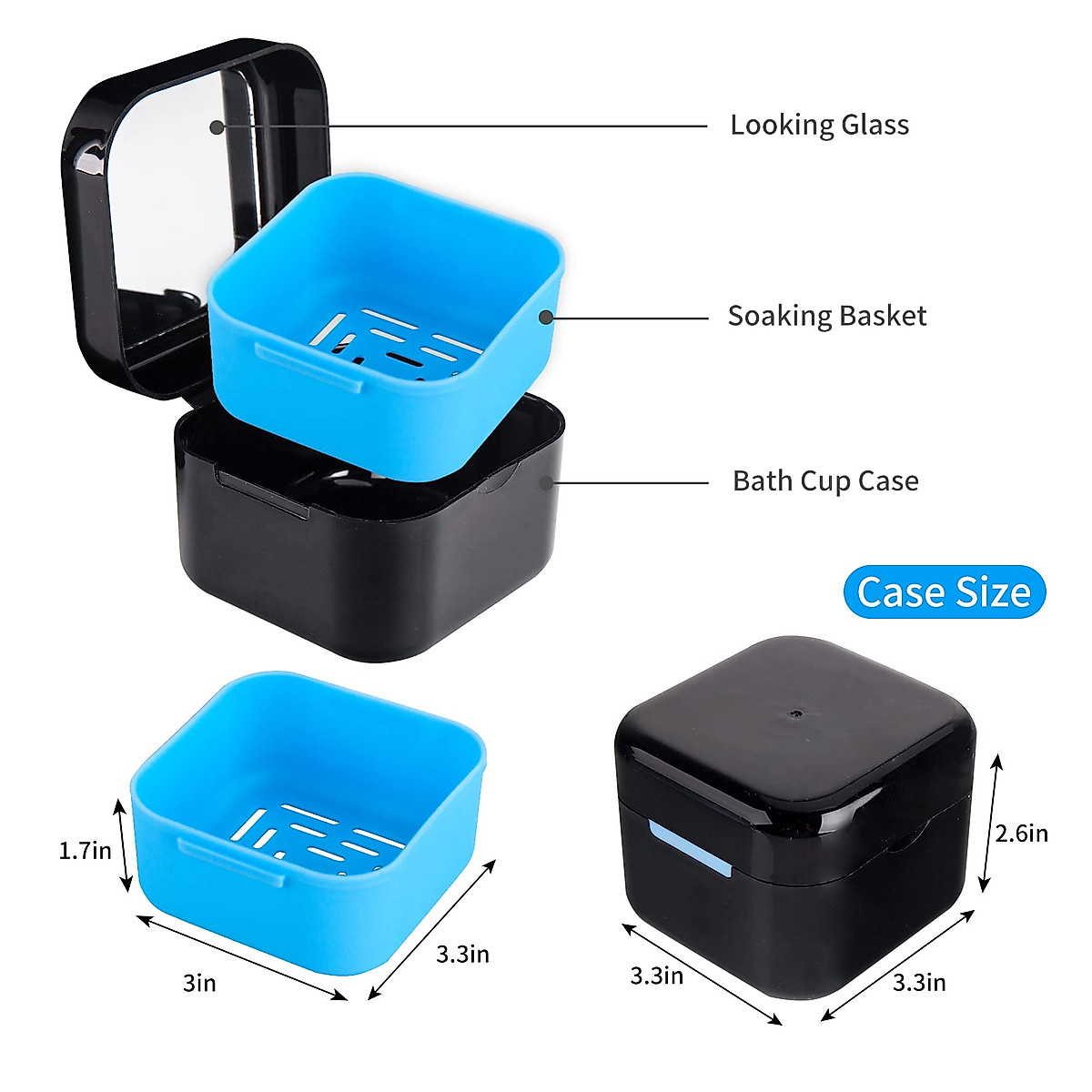 TAOHIHI Retainer Case,Mouth Guard case, Cleaning Crystals,Mouth Guard case, Aligner - White