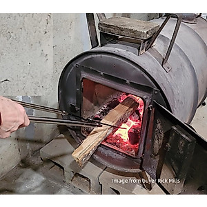 RAOMEIDE 41" Fireplace Tongs Log Grabber Heavy Duty Fire Tongs for Fire Pit Firepit Tongs for Outside Pits Campfire Firewood Tongs Log Grabber (Black)