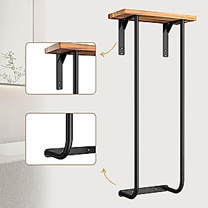 Towel Racks for Bathroom Wall Mounted, G.a HOMEFAVOR Towel Holder, Metal Towel Rack with Wooden Shelf for Small Bathroom Organizer Decor or RV Camper