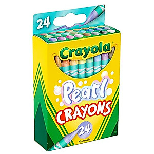 Crayola Pearl Crayons, Pearlescent Colors, 24 Count, Coloring Supplies, Gift for Kids, Ages 3, 4, 5, 6