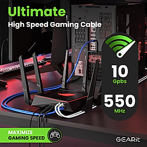 GearIT Cat 6 Ethernet Cable Cat 6 Patch Cable, Cat 6 Cable, Cat6 Ethernet Cable, Network Cable, Internet Cable - Black 50 Feet (Pack of 1)