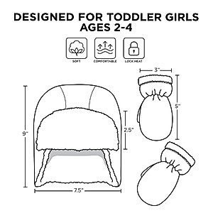 Disney baby girls Minnie Mouse Toddler Fleece Trapper Winter With Sherpa Lining and Mitten Set Beanie Hat, Minnie Mouse, 2-4T US