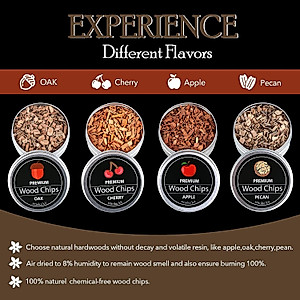 AMESEDAK Cocktail Smoker Kit with Torch, Old Fashioned Bourbon & Drink Smoker Infuser Kit with 4 Flavors Wood Chips for Cocktail, Whiskey, Wine, Bourbon, Gifts for Men,Husband, Dad (No Butane)