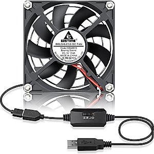 GDSTIME USB Connector 80mm x 80mm x 15mm DC 5V Power 3 Inch Brushless Cooling Fan
