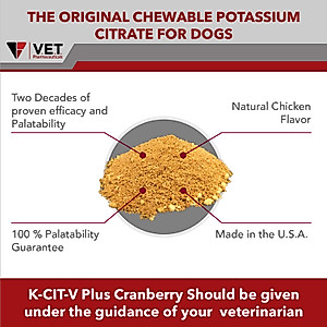 | V.E.T. PHARMACEUTICALS K CIT V Plus Cranberry Granules for Dogs and Cats - 300 gm Urinary pH Support