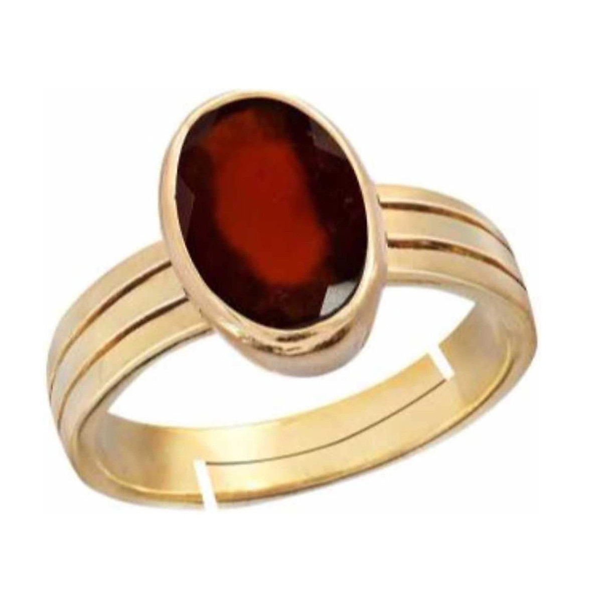 Kevat Gems Natural Certified Hessonite Garnet/Gomed 4.00-11.00 Ct. Gemstone Unisex Ring in Panchadhatu (Cooper),Birthstone Jewelry (6.00 Ct., Women)