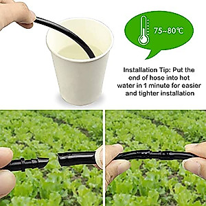 Vseegrs 110PCS Barbed Tee 1/2 inch to 1/4 inch Irrigation Tube Anti-Drop Premiun Quality Fitting (fits 13mm ID/ 4mm ID)，6-Way Adapter，Anti-Drop Irrigation Tube,16mm drip Irrigation kit(Black)