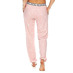U.S. Polo Assn. Womens Jogger Lounge Pants – Pajama Pants for Women (Light Pink, Large)