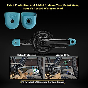 Racrank Universal Crank Boots, Crank Protectors for Bicycle Cranks, Crank Boot Protectors for Mountain Bike Road Bike, Pack of 2 - Turquoise
