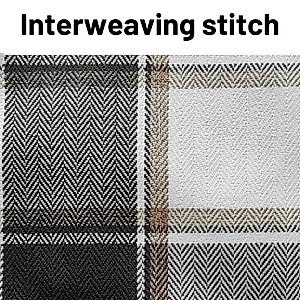 Balophily Sofa Square Throw Pillow Covers 18x18 Set of 2, Polyester Buffalo Plaid Couch Throw Pillow Cases, Black and White