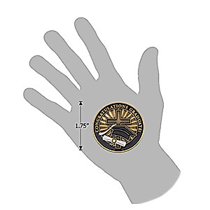 Congratulations Graduate Christian Coin, Religious Graduation Pass Along Token of Rejoicing, for High School, College, and Graduate School, Antique Gold-Color Plated Daniel 1:17 Gift