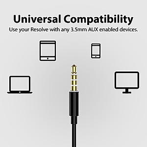 Avantree Resolve - Wired Open-Ear Earbuds & Microphone (for Small-Medium Ear) with in-Line Controls and Wrap Around Over-Ear Hook, Surroundings Awareness, 3.5mm AUX Jack
