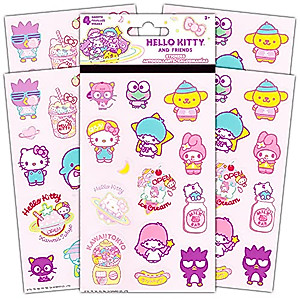 Hello Sanrio Sanrio Hello Kitty Fleece Blanket Set - My Melody and Kuromi Blanket Bundle with Hello Kitty Stickers and More for Kids Full