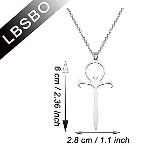 LBSBO Vampire Ankh Pendant Necklace Stainless Steel Vampire Cross Symbol Jewelry (Vampire Cross Necklace)