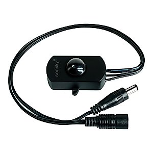 SENSKY BS010H DC 12V to 30V 3A Mini Pir Motion Sensor Switch,Occupancy Sensor Switch for Gun Safe, Kitchen Cabinet, Pantry, Closet led Lighting (Black-without Light Sensor)