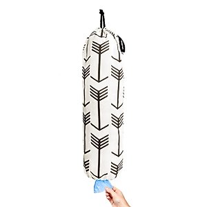 TOGETRUE Plastic Bag Holder, Wall Mount Large Grocery Bag Holder for Plastic Bags Storage, Lightweight Shopping Bags Carrier Dispensers with Hanging Loop for Farmhouse Home Kitchen Decor (White)