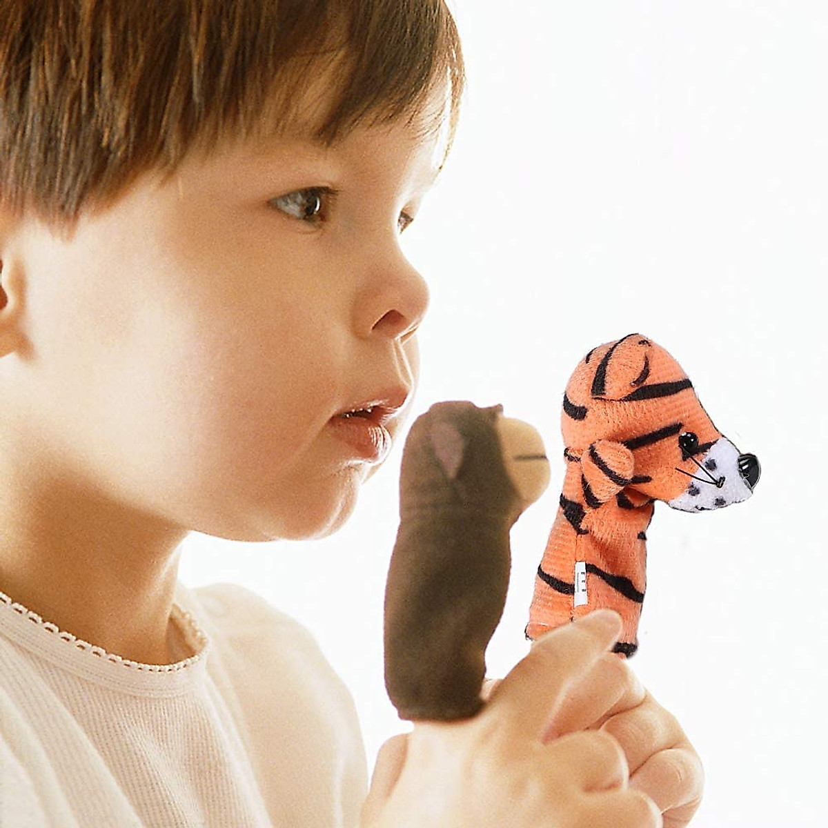 Tacobear 38Pcs Finger Puppets Bulk Set Soft Velvet Cartoon Finger Puppets for Toddlers 1-3, 32 Animals and 6 People Family Members Easter Basket Stuffers Gifts Toys Cute Finger Puppets for Kids Baby