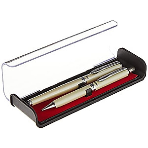 Pentel Libretto Roller Gel Pen and Pencil Set with Gift Box, Pen 0.7mm and Pencil 0.5mm, Cream Barrels (K6A8W-A)