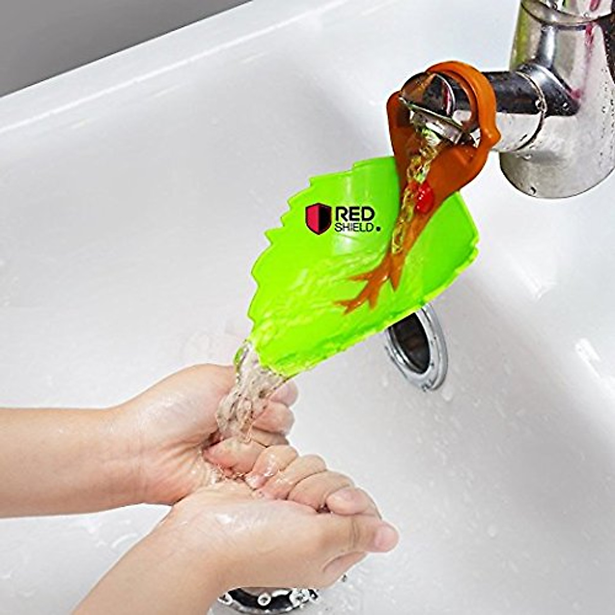 Eutuxia Water Spout & Faucet Extender for Kitchen and Bathroom Sinks. Perfect for Babies, Toddlers, Kids. Safe, Fun, and Easy Hand Washing Solution for Children. Unique & Cute Leaf Design. [Blue]