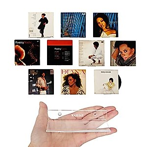 LITAITAI Vinyl Record Shelf Wall Mount 10 Pack, 3.93 inch Clear Acrylic Album Record Holder for Daily LP Listening, Vinyl Record Display with Installation Hardware (S Clear)