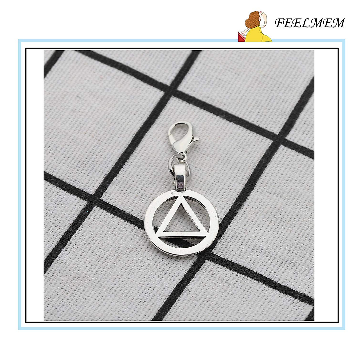 FEELMEM AA Recovery Jewelry AA Sobriety Charm Zipper Pull Alcoholics Anonymous Gifts Sober Sobriety Charm Sobriety Gifts