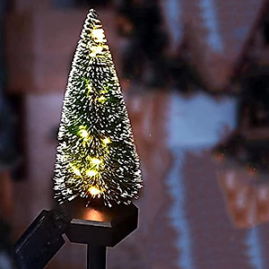 balacoo 2pcs Solar Christmas Tree Lamp Christmas Tree Garden Stake Christmas Solar Lights Outdoor Stakes Lights Landscape Pine Trees Lighting for Home Lawn Yard Patio Pathway Green