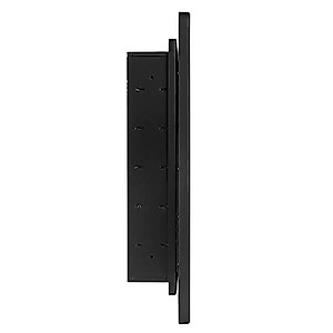 TEHOME Farmhouse Black Metal Framed Recessed Bathroom Medicine Cabinet with Mirror Rounded Rectangle Tilting Beveled Vanity Mirros for Wall 16x24 inch