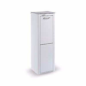 DON HIERRO - CUBEK - Recycling bin, Trash can Unit, Waste bin, Cabinet with 2 tilt-Out compartments. - White