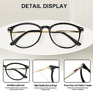 kunchu TR90 Reading Glasses for Women Men Blue Light Blocking Anti UV Ray Filter Nerd Eyeglasses(Black,1.50x)