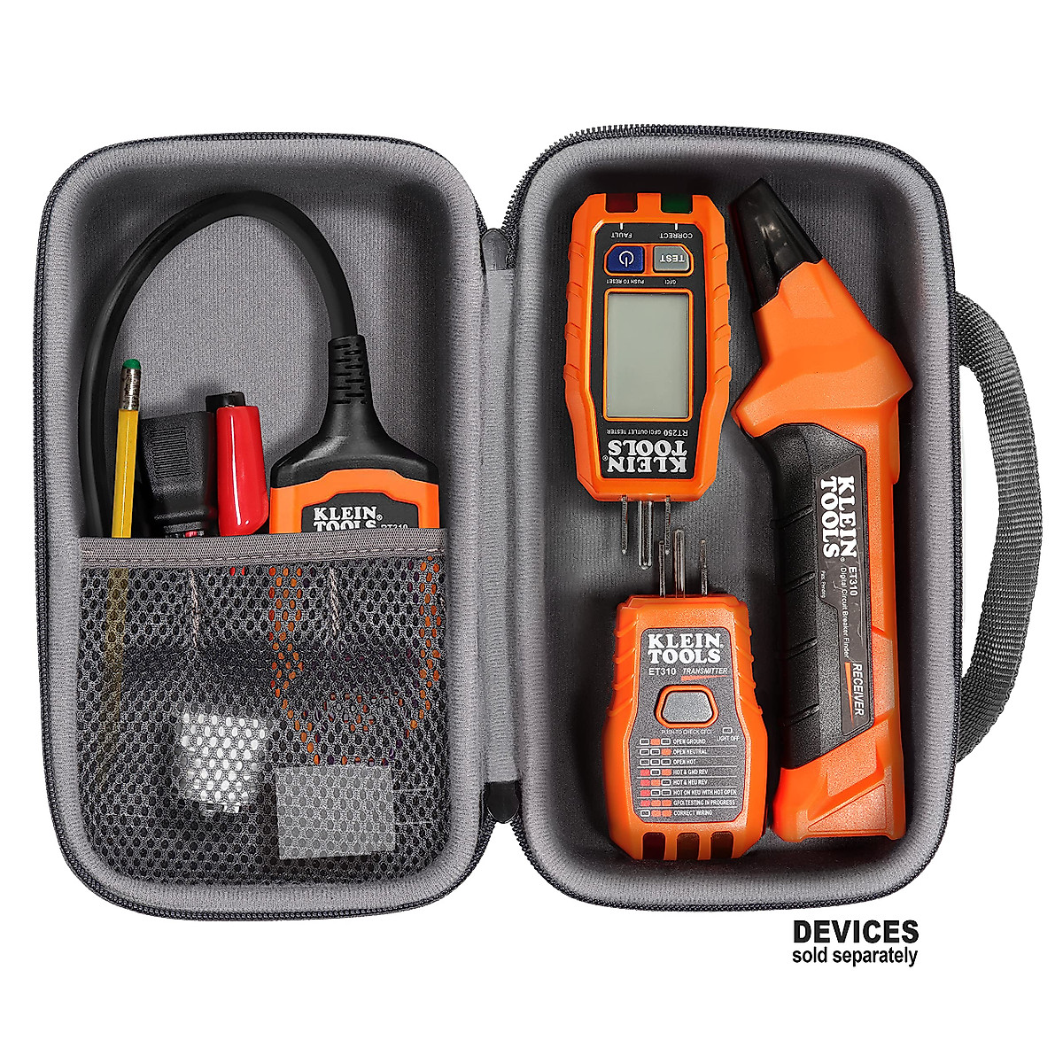 CaseSack case for Klein Tools ET310 AC Circuit Breaker Finder, Integrated GFCI Outlet Tester, RT310 Receptacle and Accessory Kit, 80016