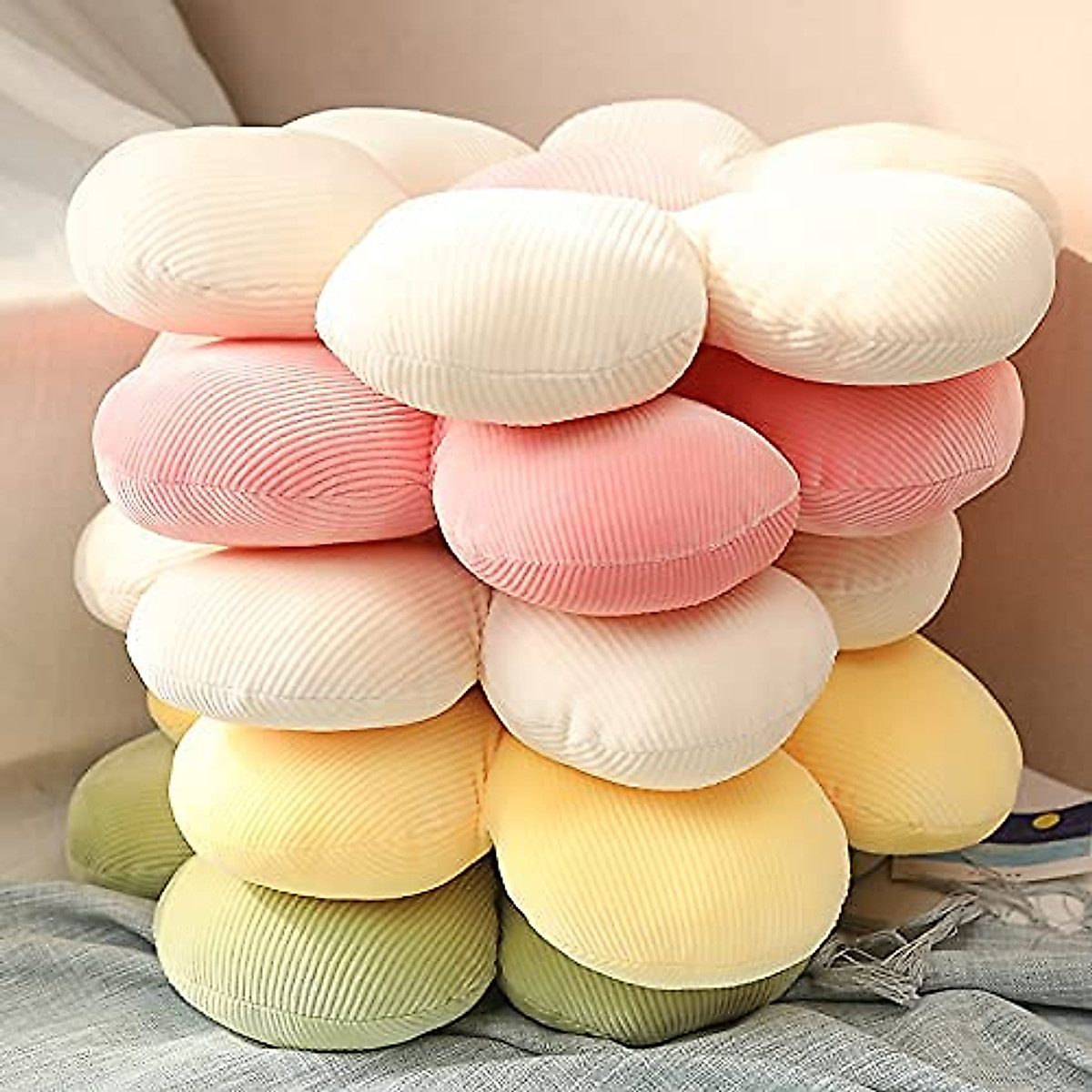 Tykoo Cute Flower Cushion Pillow Sofa Cushion Throw Pillow Indie Room Decor for Teans Tweens Girls Lovely Plush Stuffed Toy for Kids Reading Nook Watching TV Bed Room (Pink Petals,40cm)